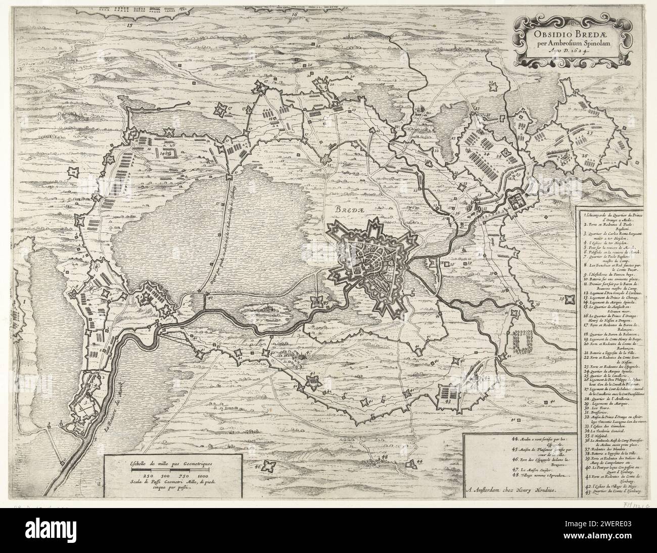 Map of the siege of Breda, 1624, 1647 - 1651 print Map of the siege of ...