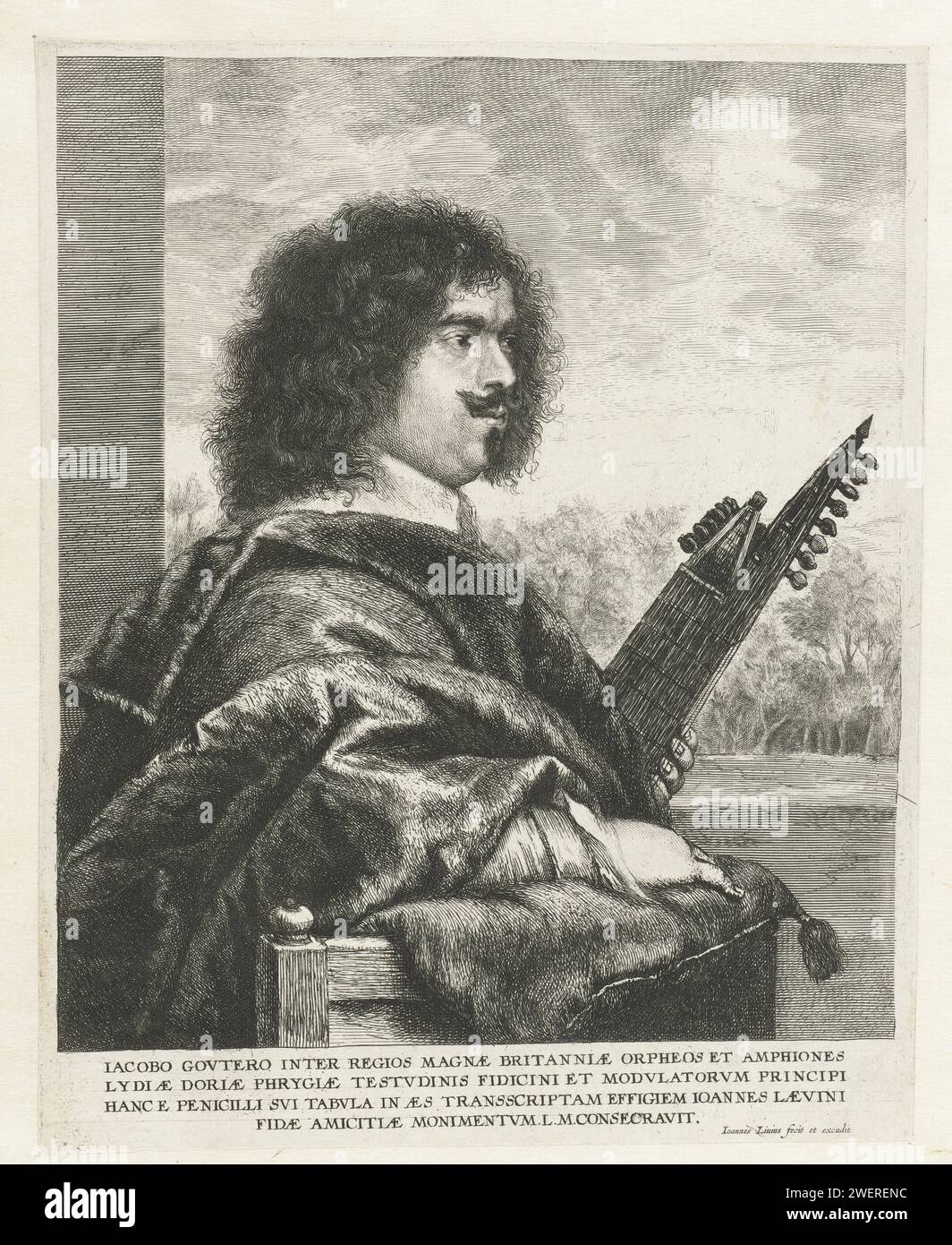 Portrait of the French lute player and composer Jacques Gaultier ...