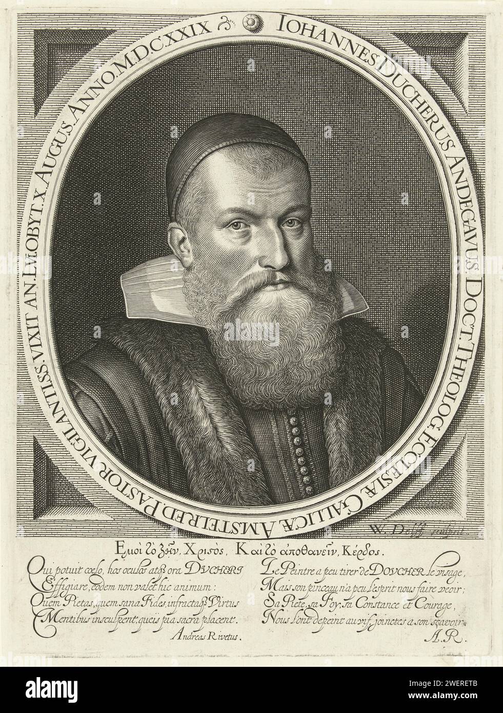 Portrait of pastor Jean Shower, Willem Jacobsz Delff, 1629 print ...