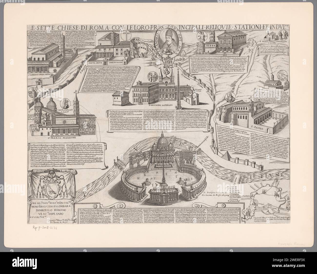 Overview of the nine most important churches in Rome, Anonymous, 1658 ...