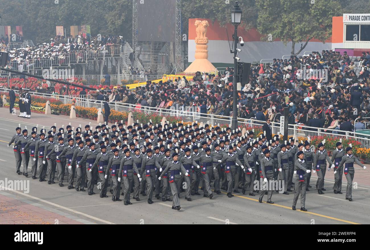 NEW DELHI, INDIA - JANUARY 26: NCC National Cadet Corps Contingent Marching Parade during the ...