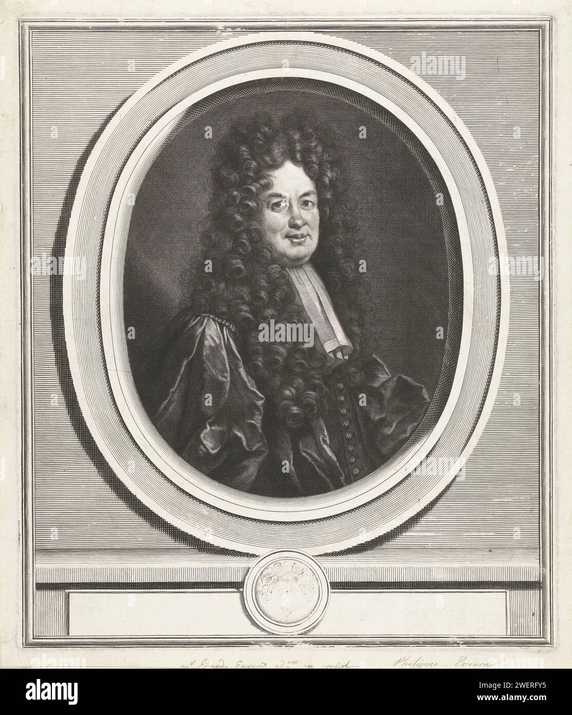 Portrait of Philippe Evrard, Gerard Edelinck, After Jean Tortebat, 1652 ...