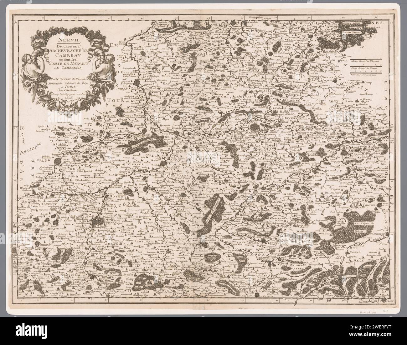 Map of the old area of the Nervians, Anonymous, Nicolas Sanson (I ...