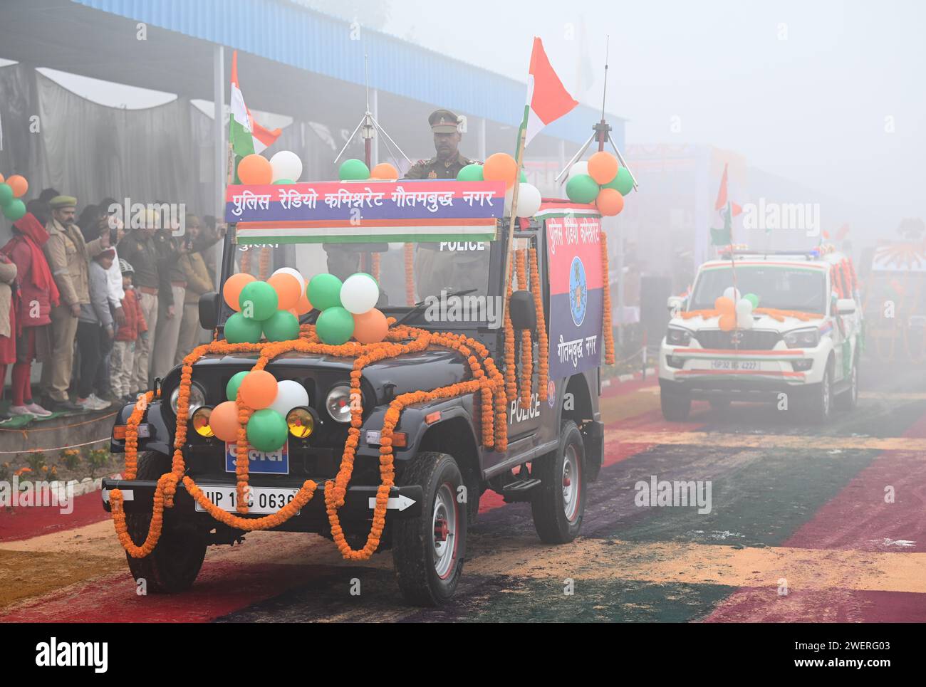 GREATER NOIDA, INDIA - JANUARY 26: Uttar Pradesh Police armored ...