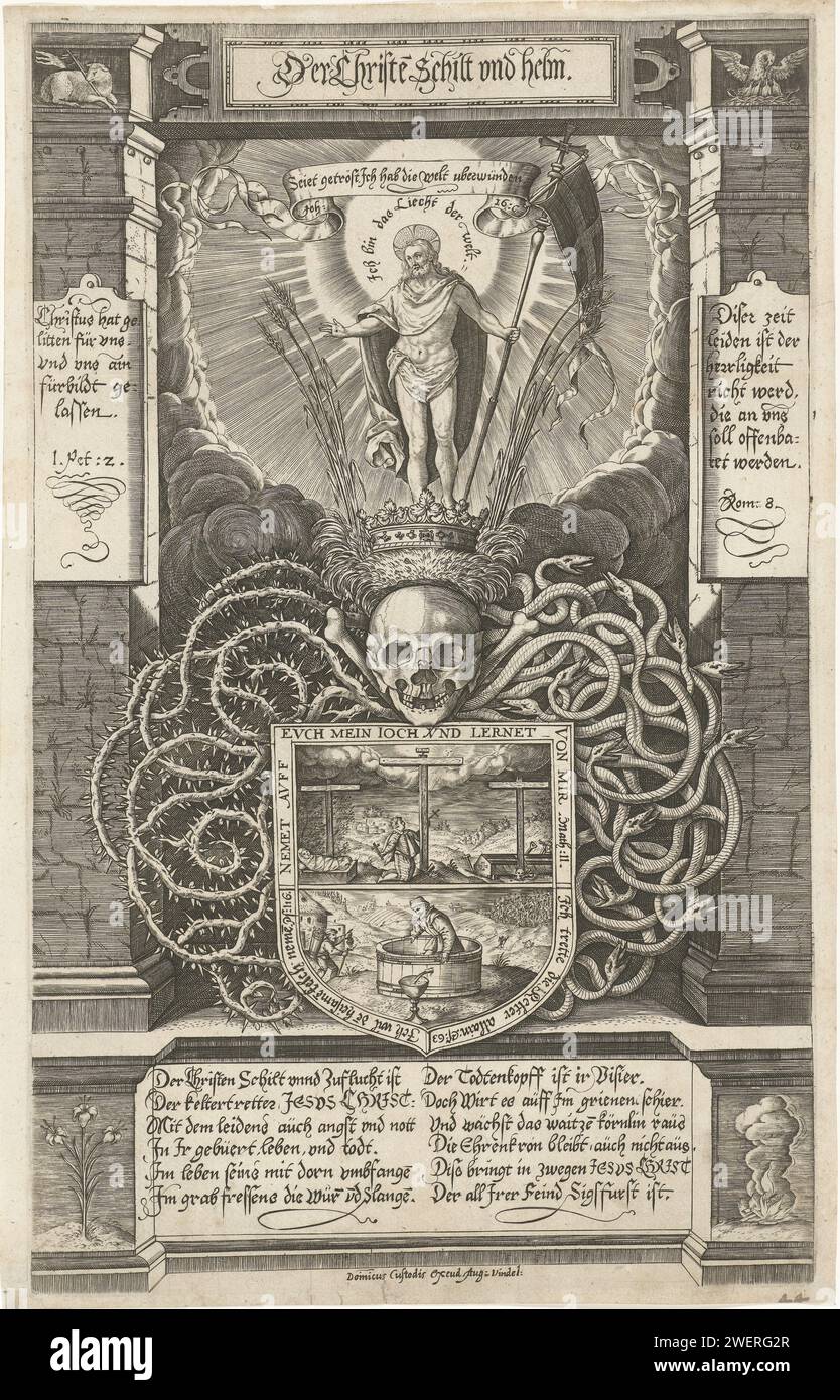 Christ as a shield and helmet, anonymous, c. 1579 - c. 1615 print ...