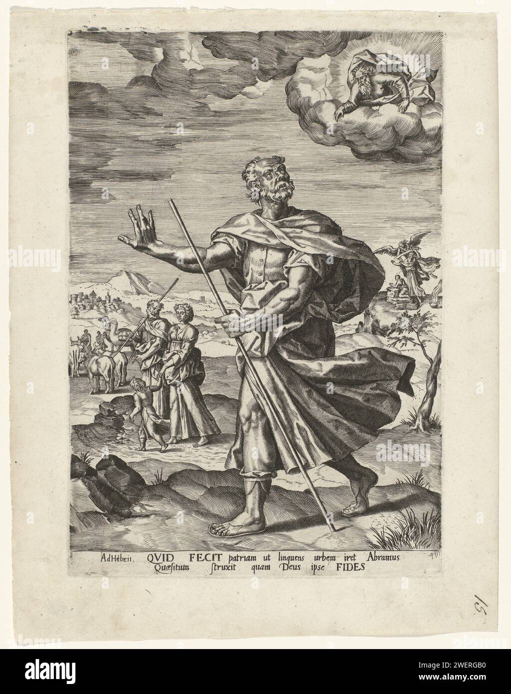 Calling of Abraham, 1550 - 1625 print Abraham listens to God who speaks ...