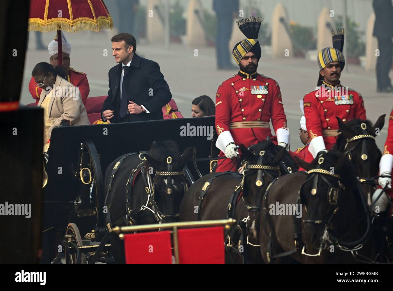 NEW DELHI, INDIA - JANUARY 26: Presidential Bodyguards escort the ...