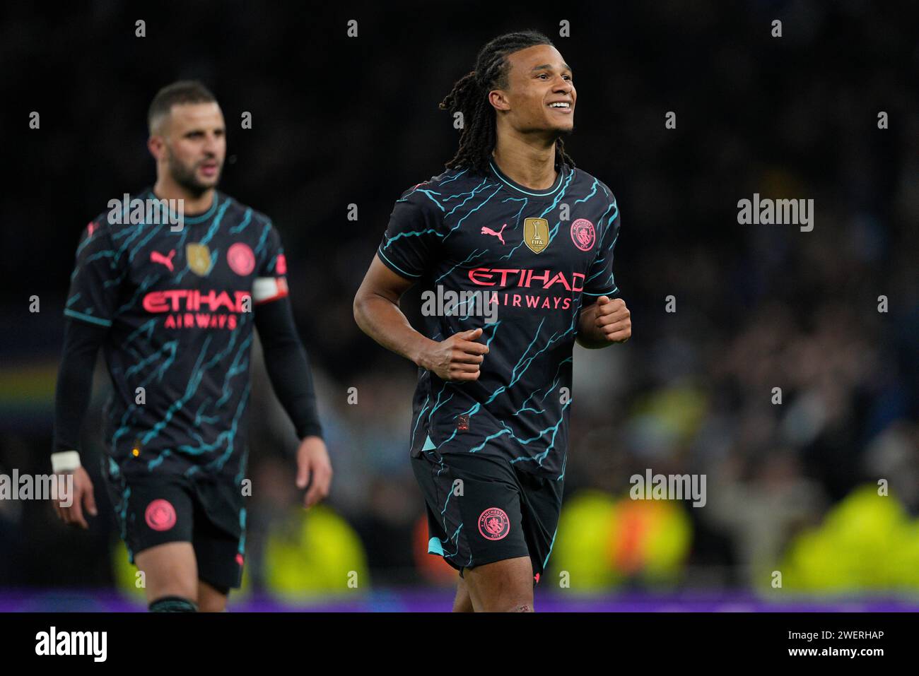 Manchester City's Nathan Ake reacts after the English FA Cup fourth ...