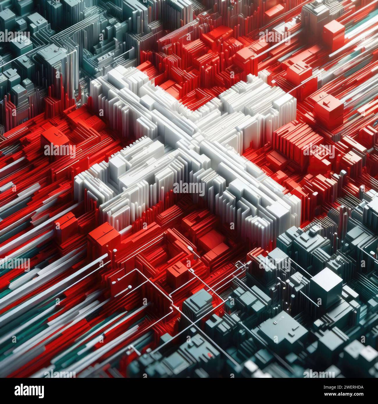 Switzerland flag in abstract 3d digital art form, generative AI Stock ...