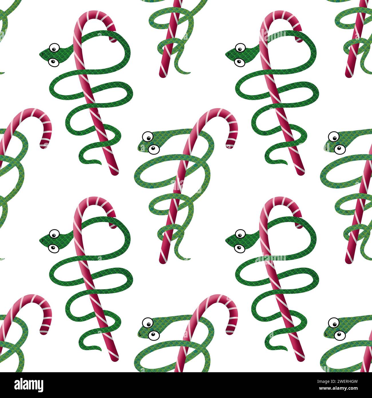 Christmas animals seamless snake and mint candy pattern for wrapping ...
