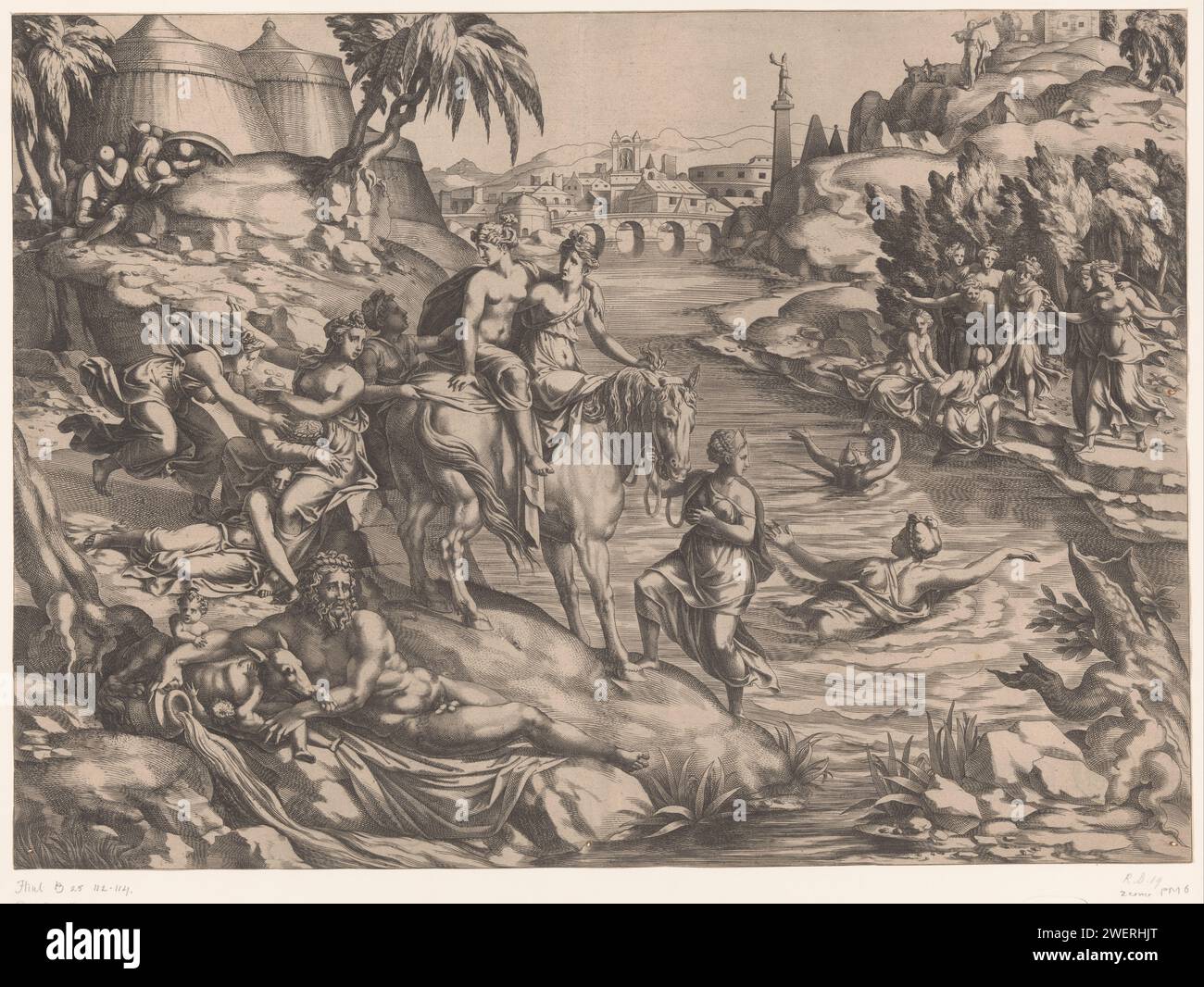 Cloelia escapes from the Porsenna camp, Pierre Milan (Attributed to ...