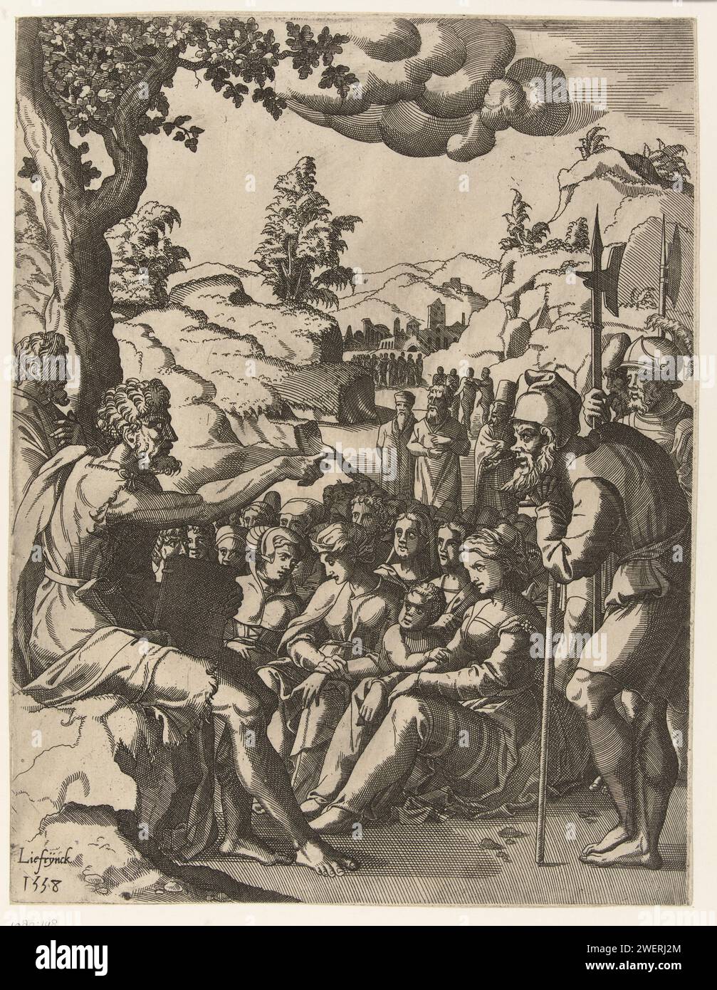 Christ in a landscape jan swart van groningen hi-res stock photography ...