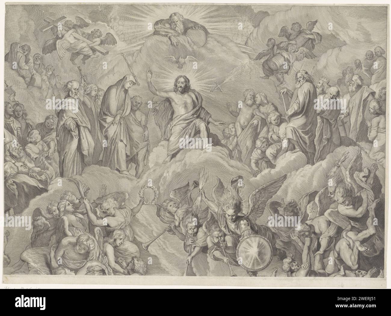 Last judgment (top plate), Cornelis Visscher (II), After Peter Paul ...
