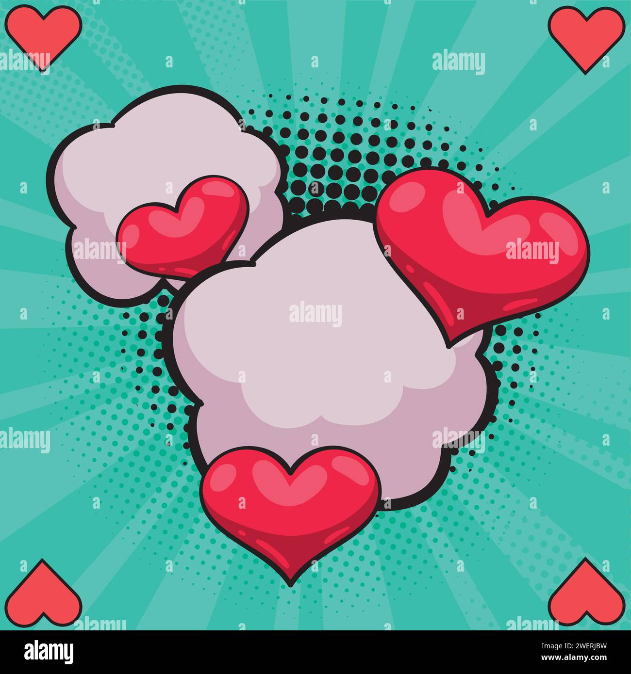 heart love pop art style vector image Stock Vector Image & Art - Alamy