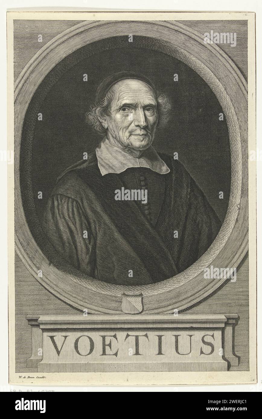 Portrait of Gijsbert Voet, Willem de Broen, c. 1705 - in or before 1748 ...