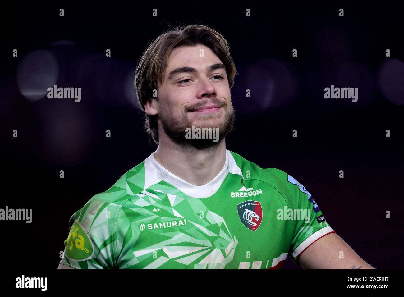 London, UK. 26th January 2024. Leicester's Ollie Hassell-Collins after ...