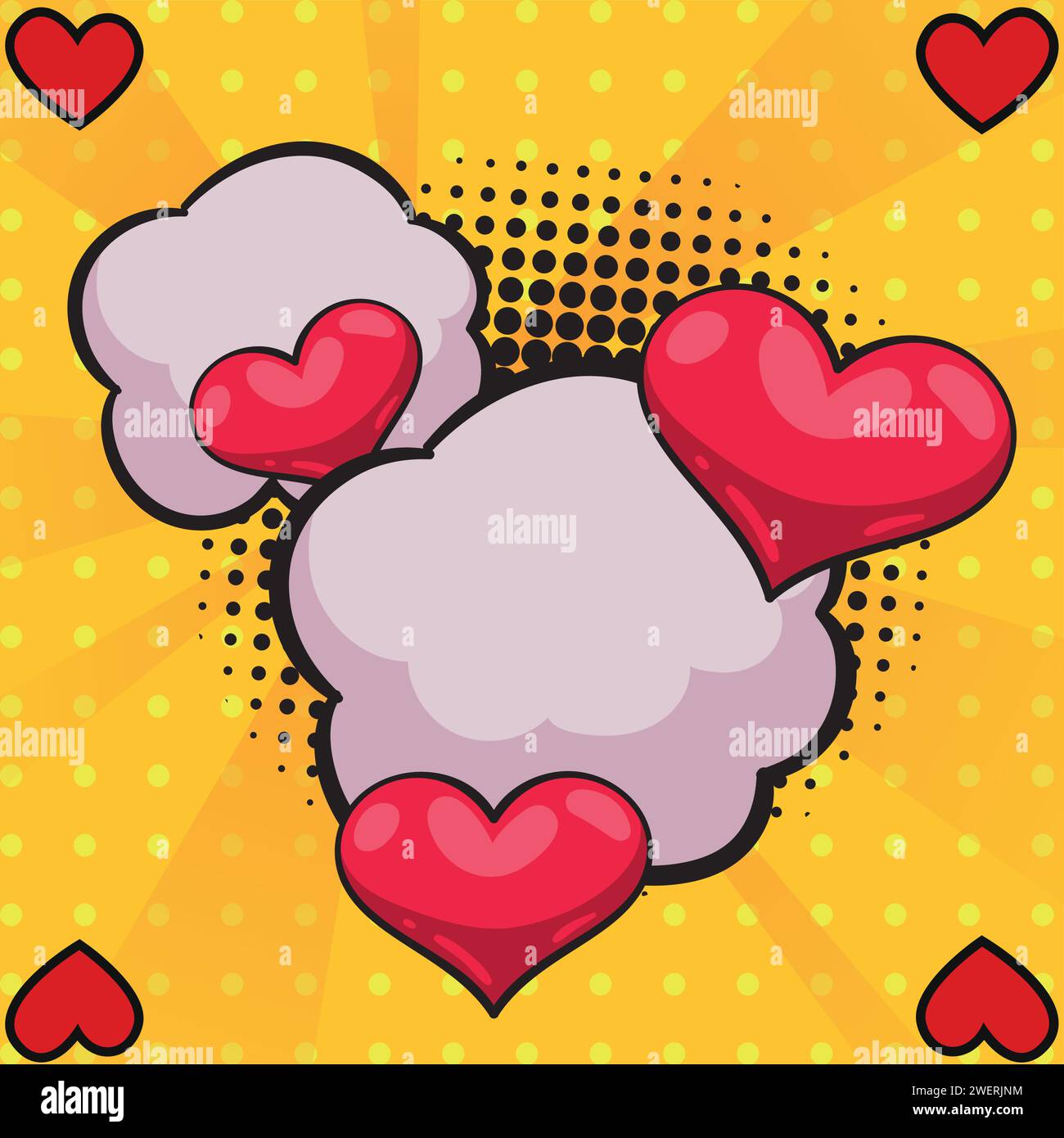 heart love pop art style vector image Stock Vector Image & Art - Alamy