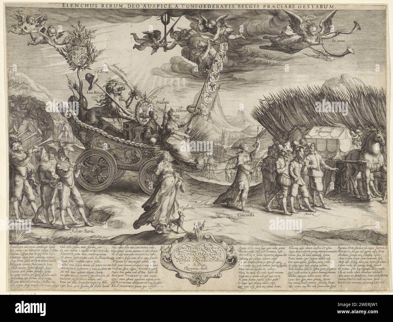 Allegory over the victory over Spain during the Battle of Nieuwpoort ...