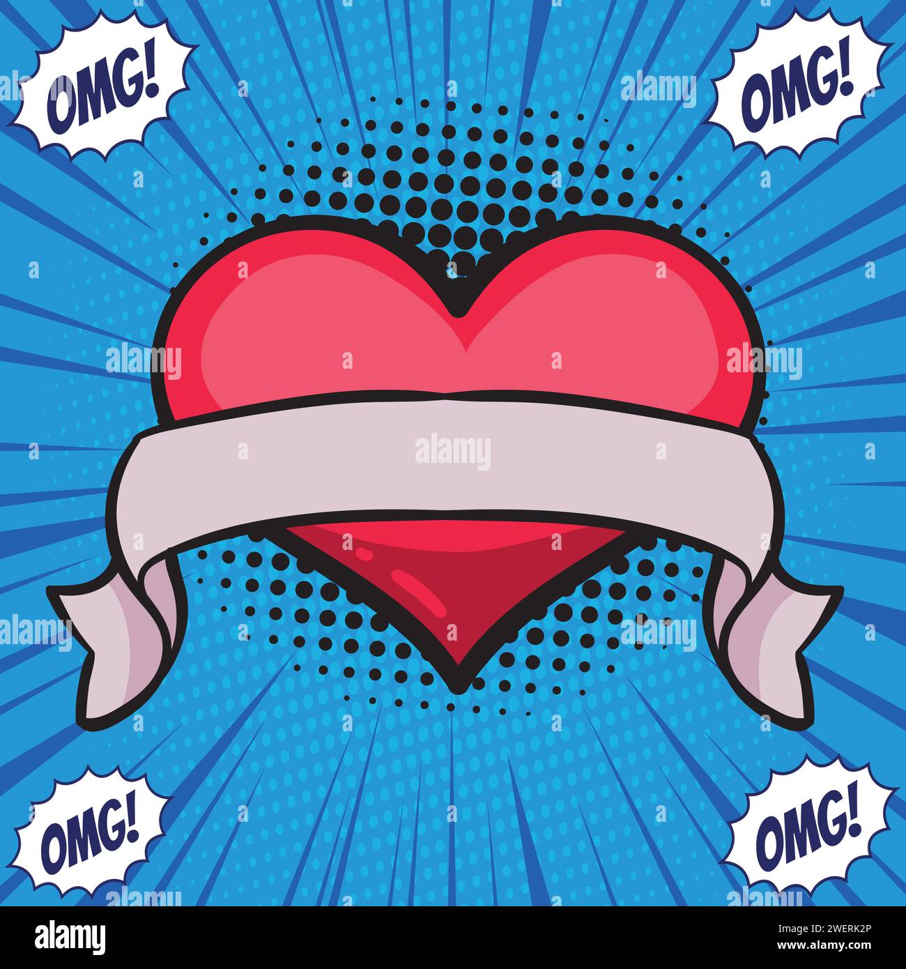 heart love pop art style vector image Stock Vector Image & Art - Alamy