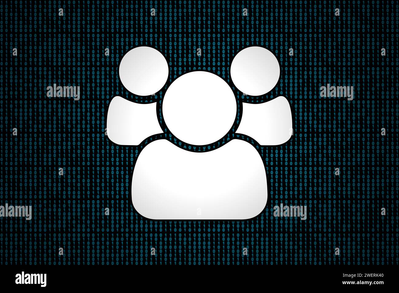 Social Networking on a binary code background Stock Photo - Alamy