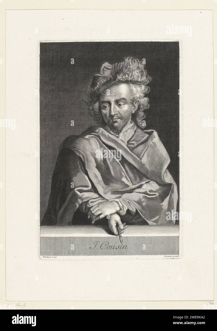 Portrait of Jean Cousin, Gerard Edelinck, 1673 - 1707 print Portrait of ...