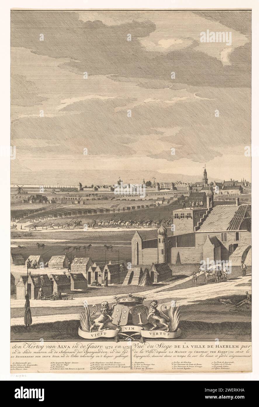 Siege of Haarlem, 1572-1573 (center magazine), Hendrik Spilman, after ...