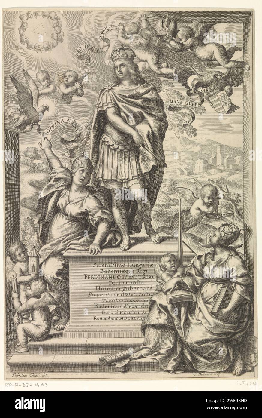 Koning Ferdinand IV, Cornelis Bloemaert (II), after Fabrizio Chiari ...