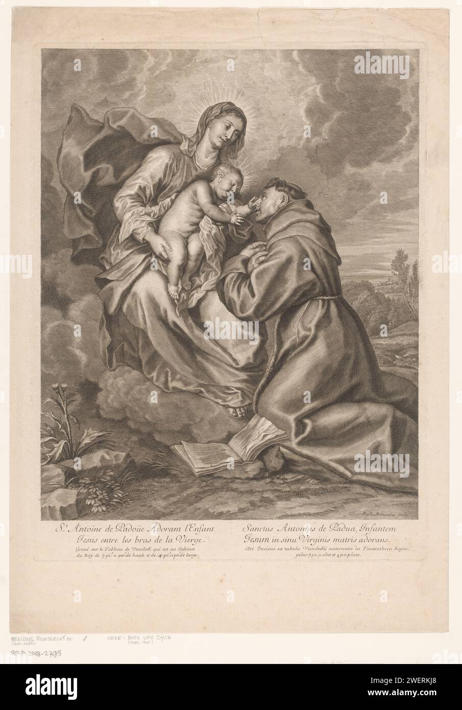 Maria with child and kneeling Antonius van Padua, Gilles Rousselet ...