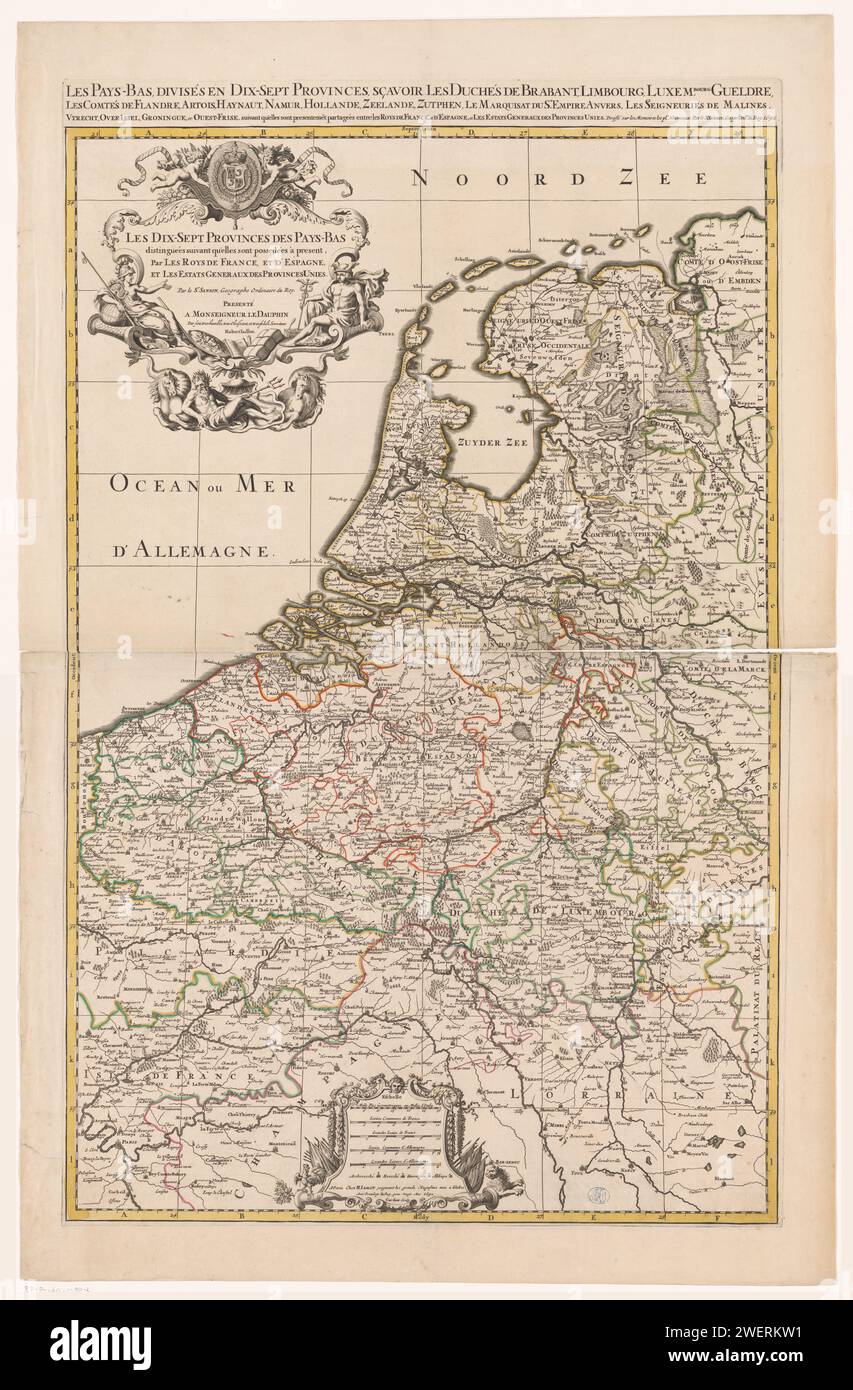 Map of the Seventeen Provinces, 1692 print At the top left of the title ...