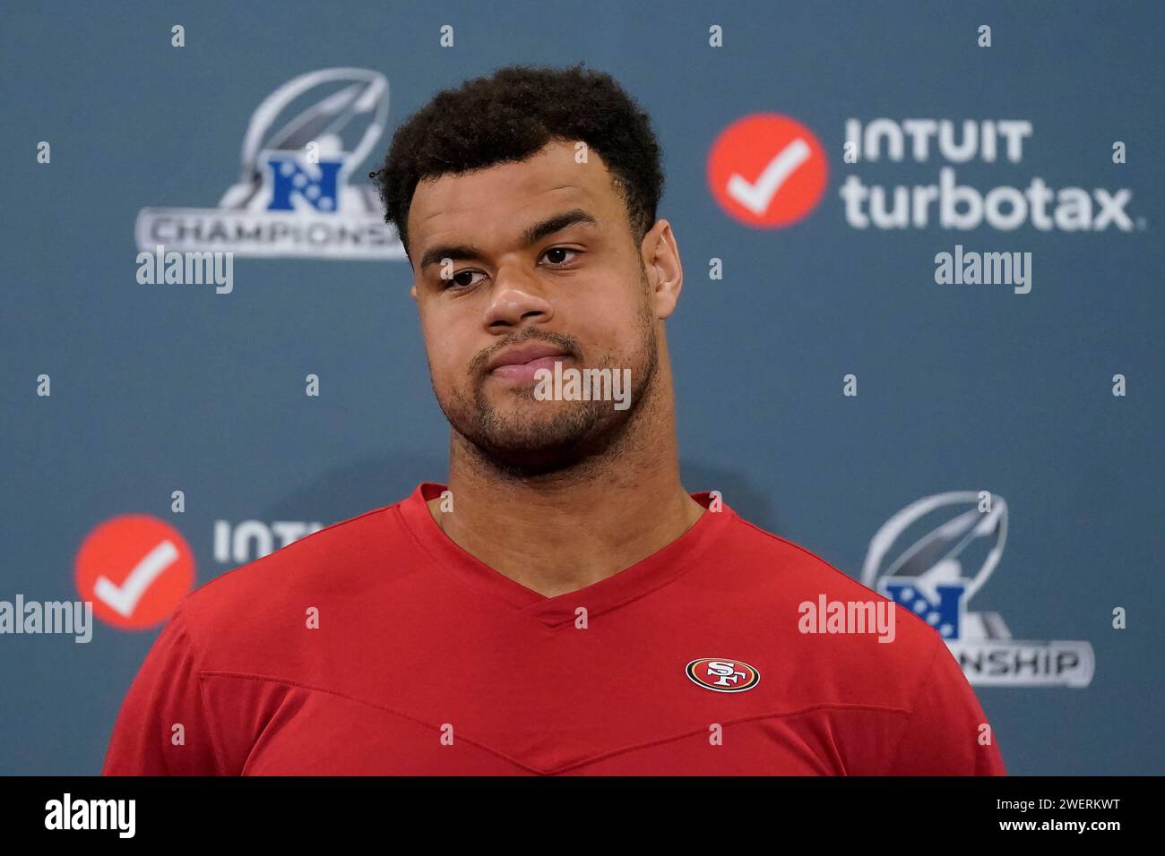 San Francisco 49ers defensive end Arik Armstead speaks at a news ...