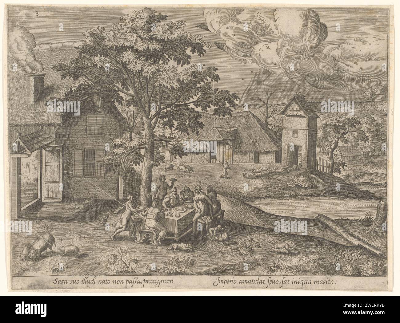 Meal for a house, Philips Galle (workshop or), c. 1575 - c. 1600 print ...