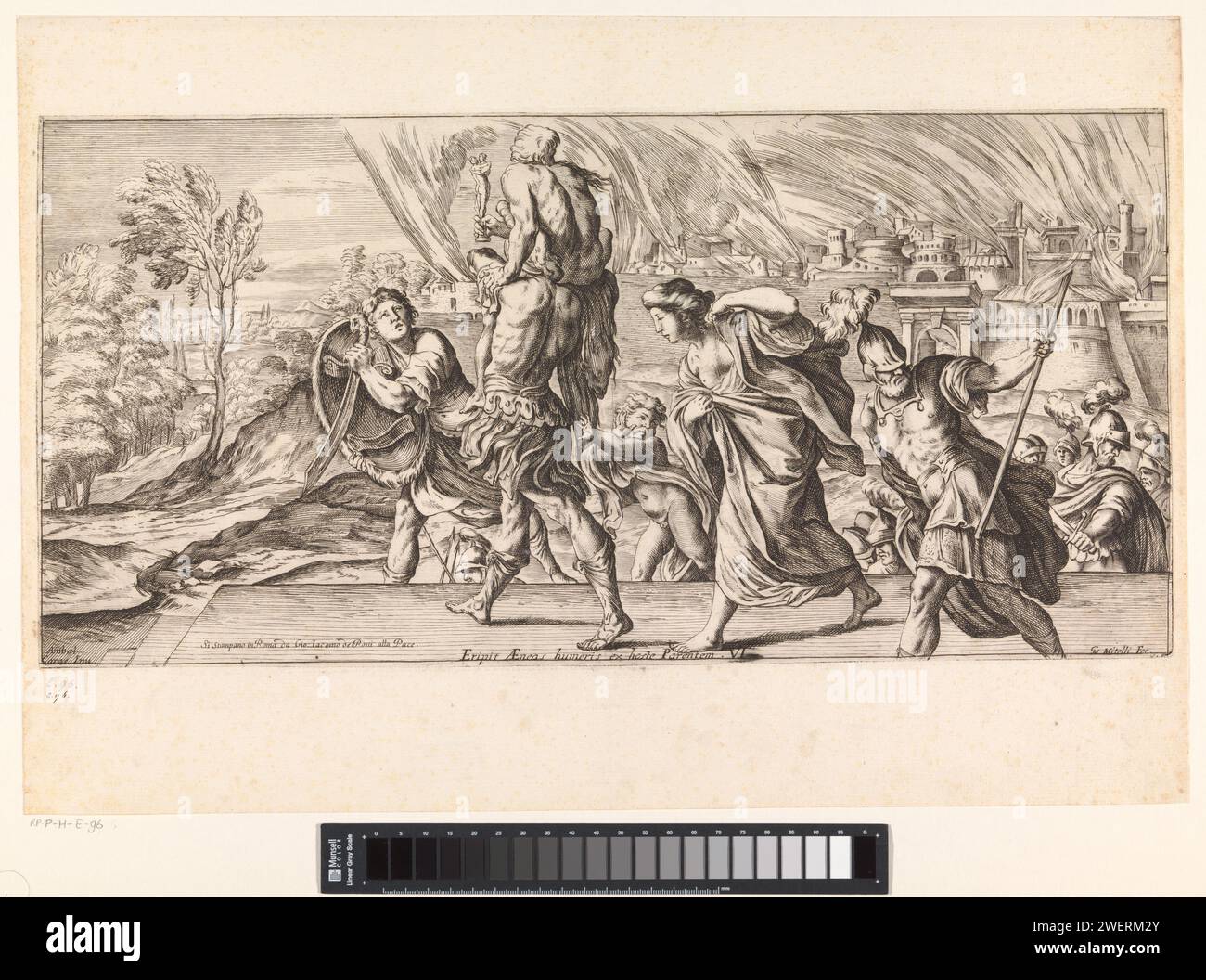 Aeneas and his family flights from Troy, 1663 print Aeneas and his ...