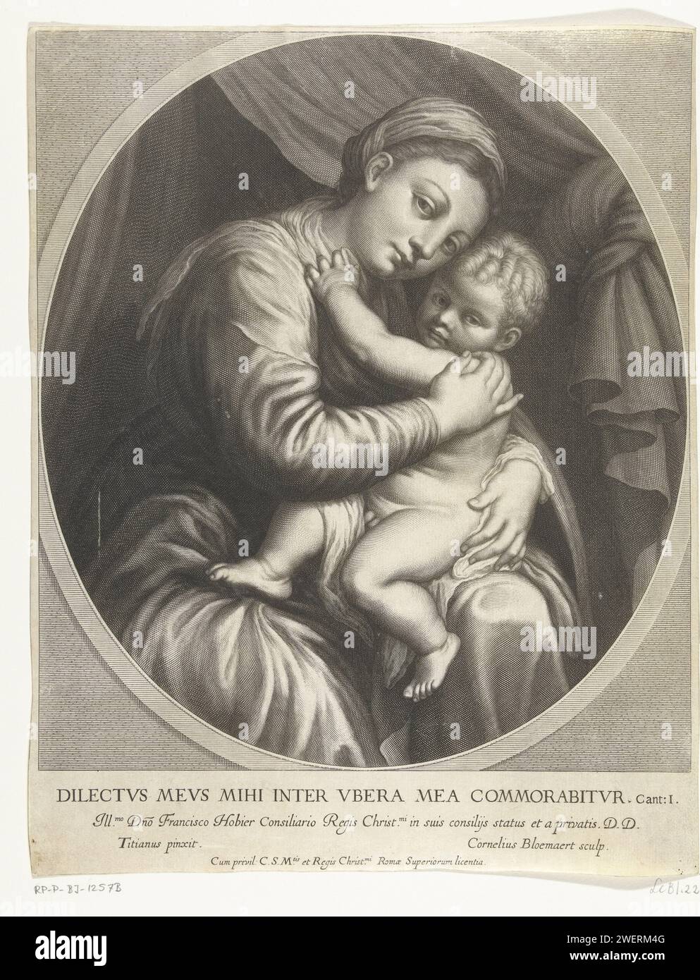 Seated Madonna, Cornelis Bloemaert (II), After Titian, 1633 - 1692 ...