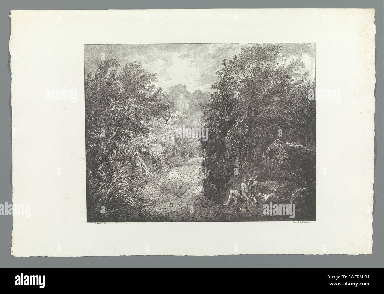 Actaeon with his dogs in the wilderness, Johann Georg Schinz, 1822 ...