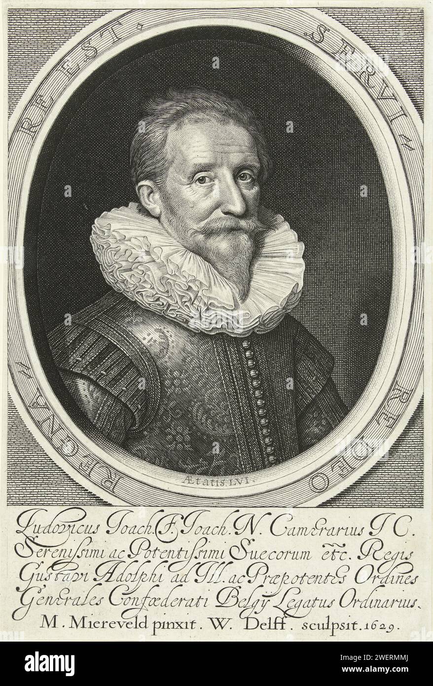 Portrait of Ludwig Camerarius at the age of 56, Willem Jacobsz Delff ...