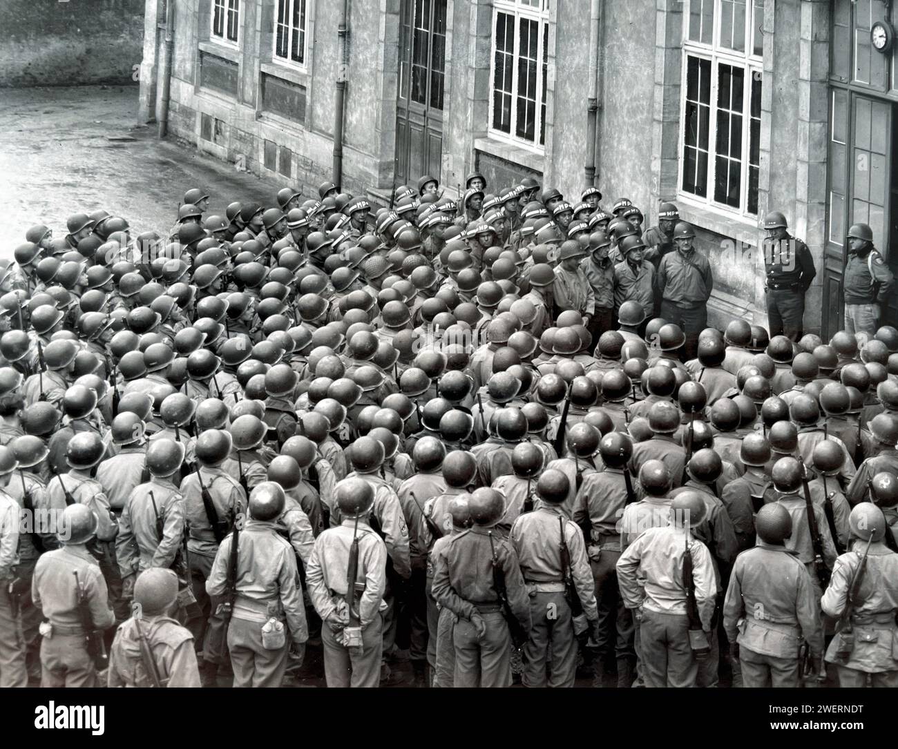 GEORGE S. PATTON (1885-1945) US army general addressing troops in ...
