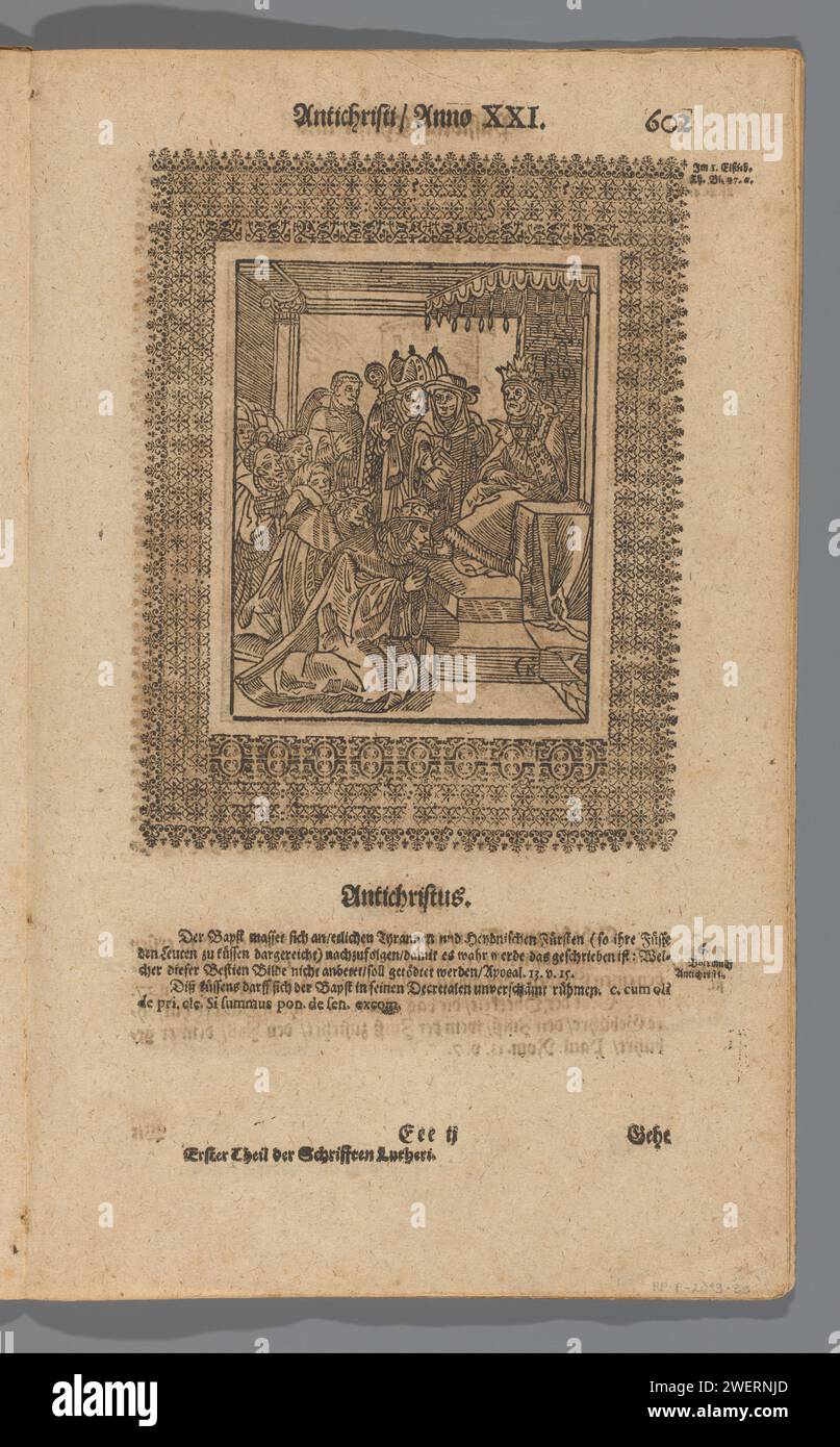 Keizer kisses the feet of the Pope, monogrammist GK (print maker, 17th ...