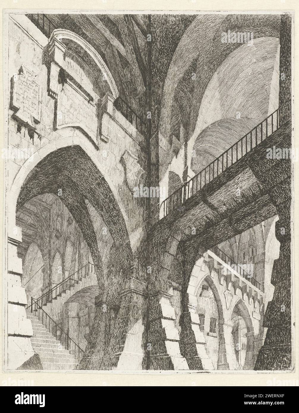 Interior of a building, Vincenzo Mazzi, 1776 print Fantasia ...