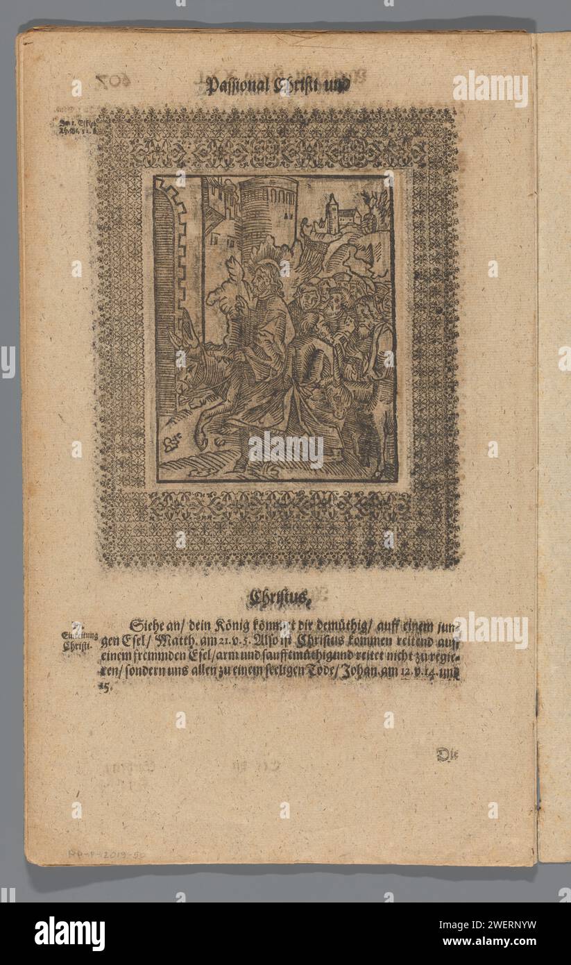 Christ driving on a donkey, monogrammist GK (print maker, 17th century ...