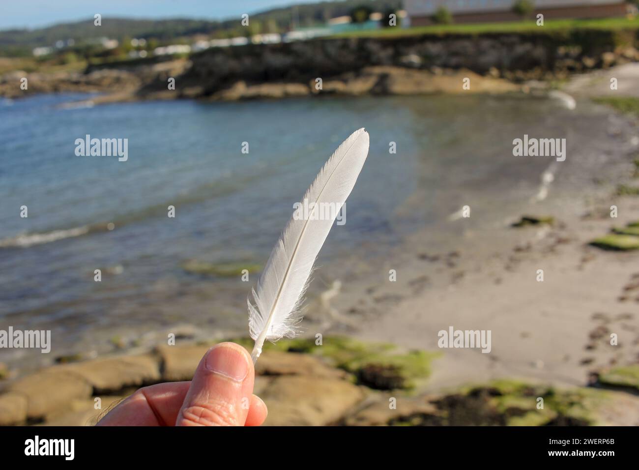 Caosa beach, San Cibrao, Cervo, Spain ; 08 08 2023 : a view of a ...