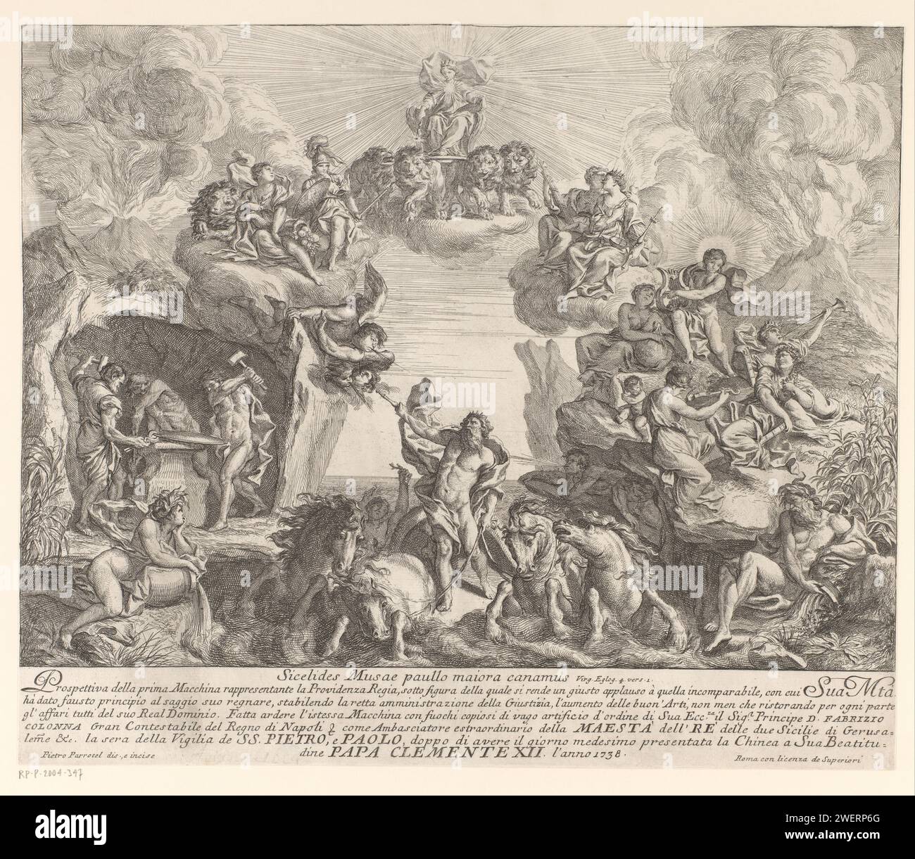 Allegory of Divine Provision, 1738 print Illustration for Tableau ...