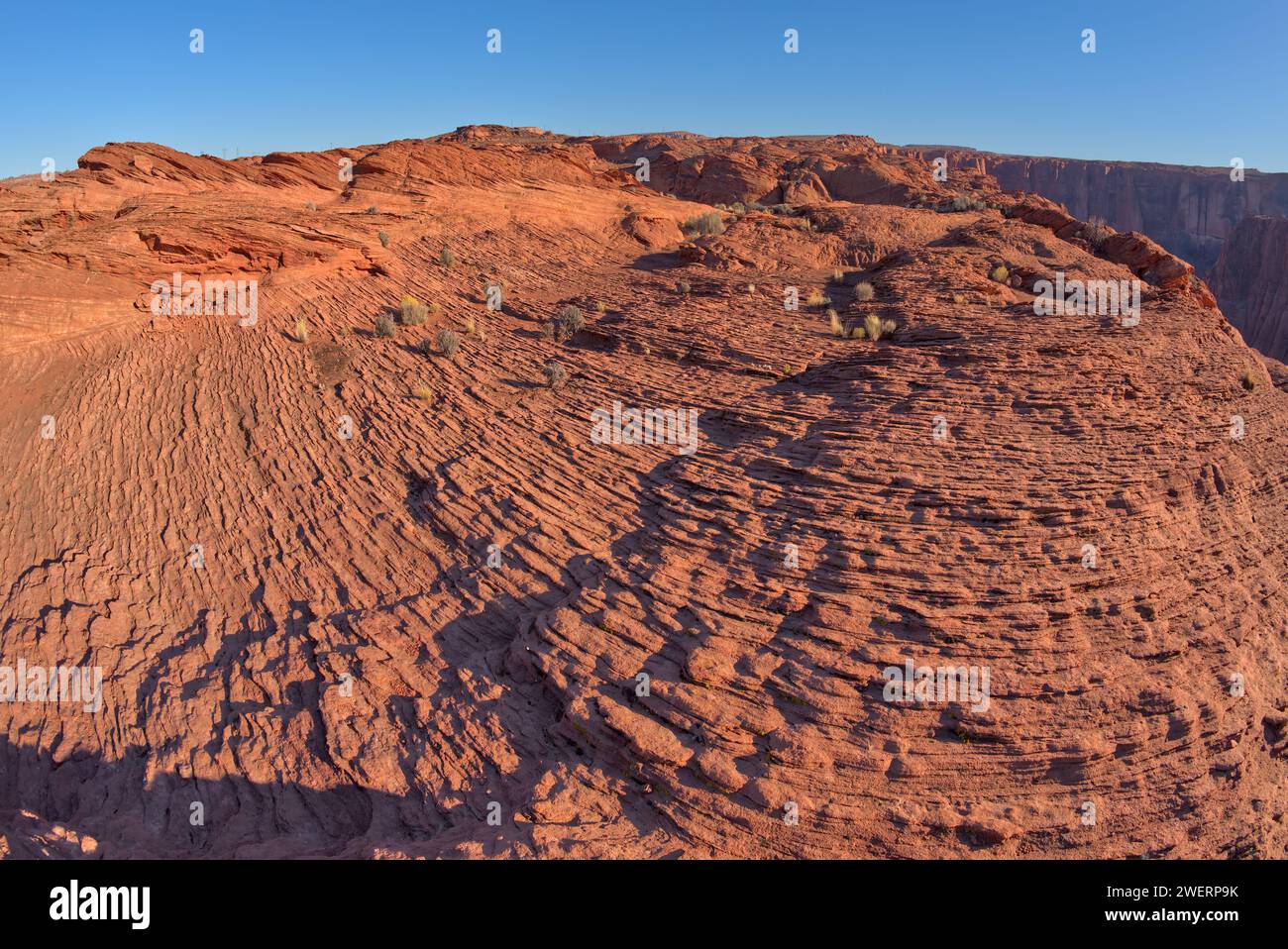 Rippling sandstone badlands near the Spur Canyon at Horseshoe Bend ...