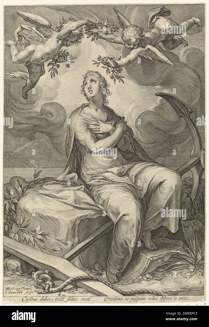 Hoop, Jan Saenredam, after Hendrick Goltzius, 1601 print The female ...
