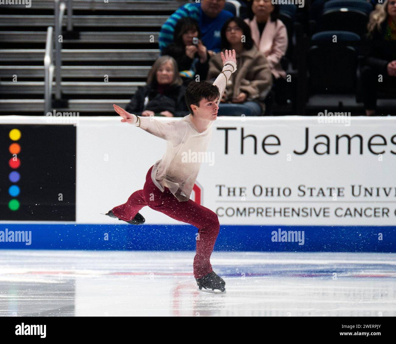 Columbus, Ohio, United States. 26th January, 2024. Liam Kapeikis skates ...