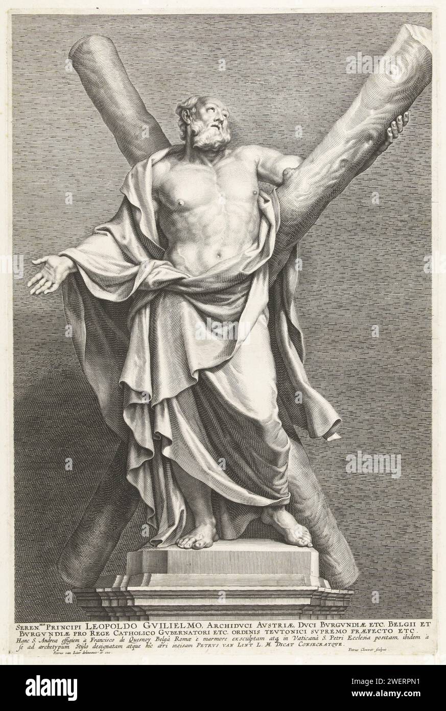 Statue of Saint Andreas, Petrus Clouwet, After Peter van Lint, after ...