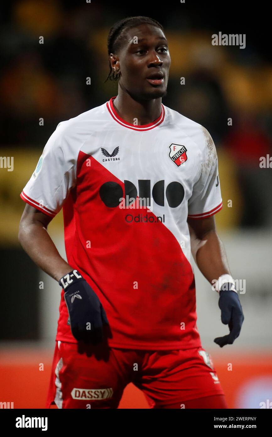 Kerkrade, Netherlands. 26th Jan, 2024. KERKRADE, NETHERLANDS - JANUARY 26: Gibson Yah of Jong FC ...