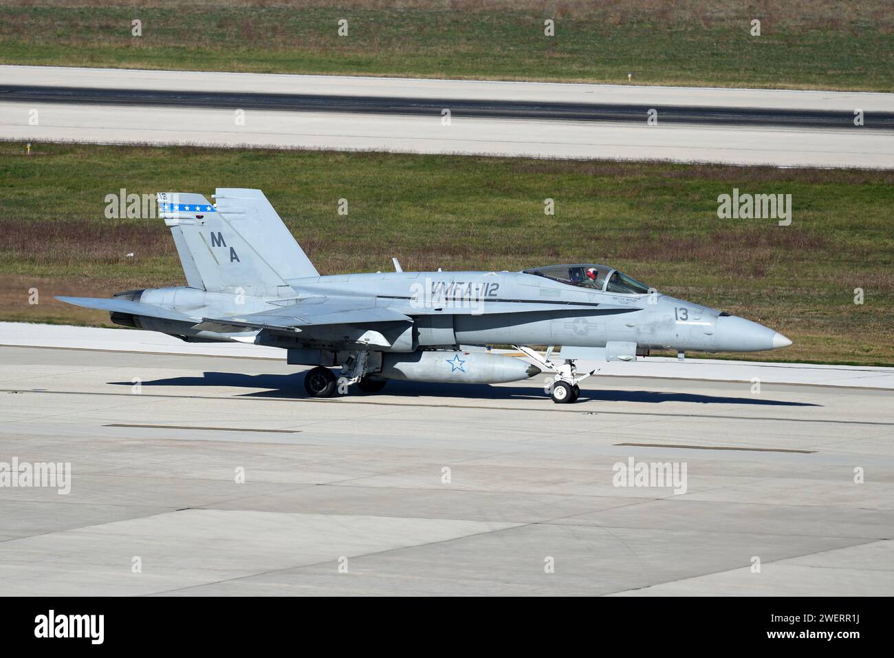 A United States Marine Corps McDonnell-Douglas F/A-18 Hornet of the ...