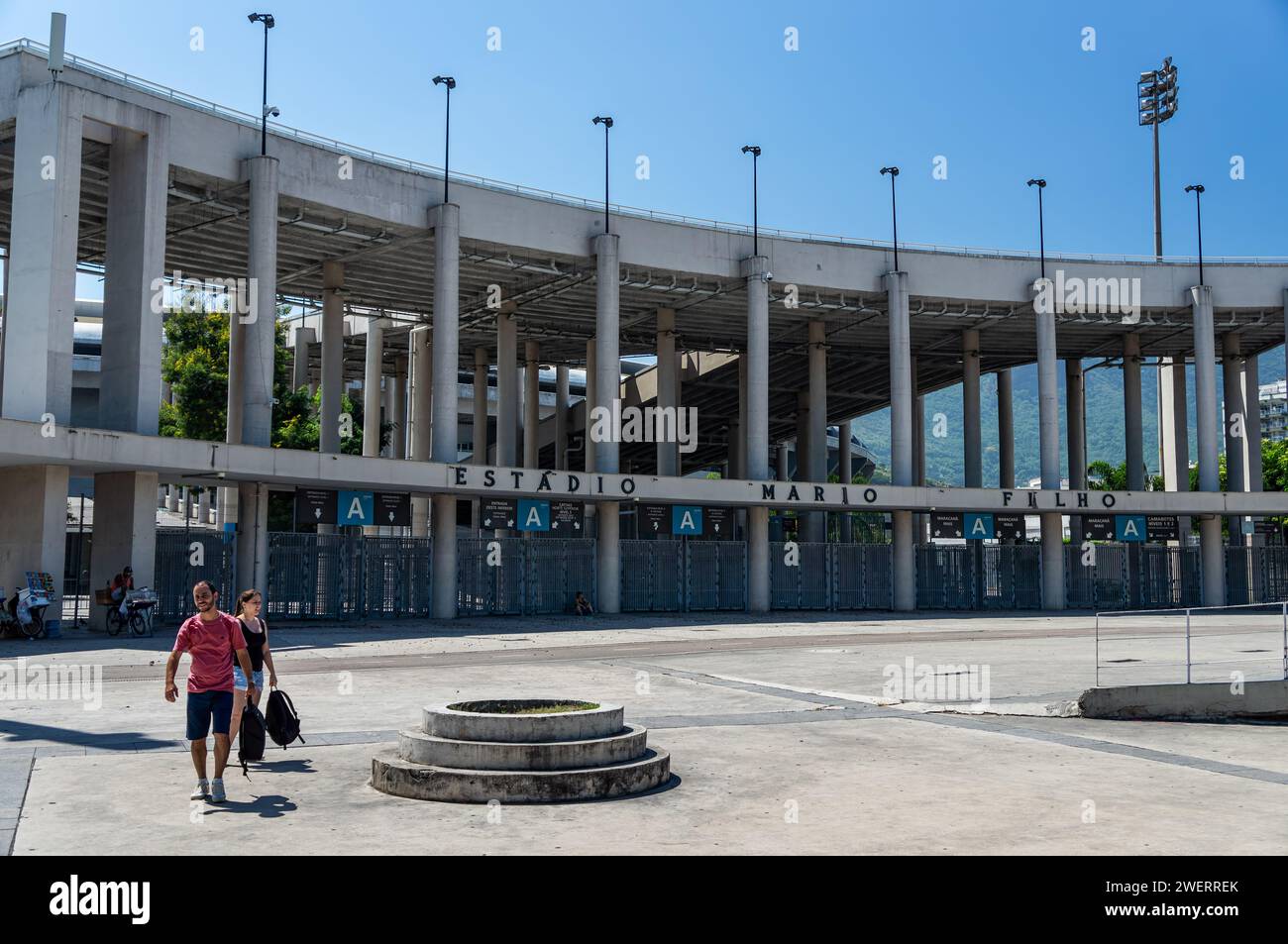 Main entrance gate of Jornalista Mario Filho stadium (AKA Maracana ...