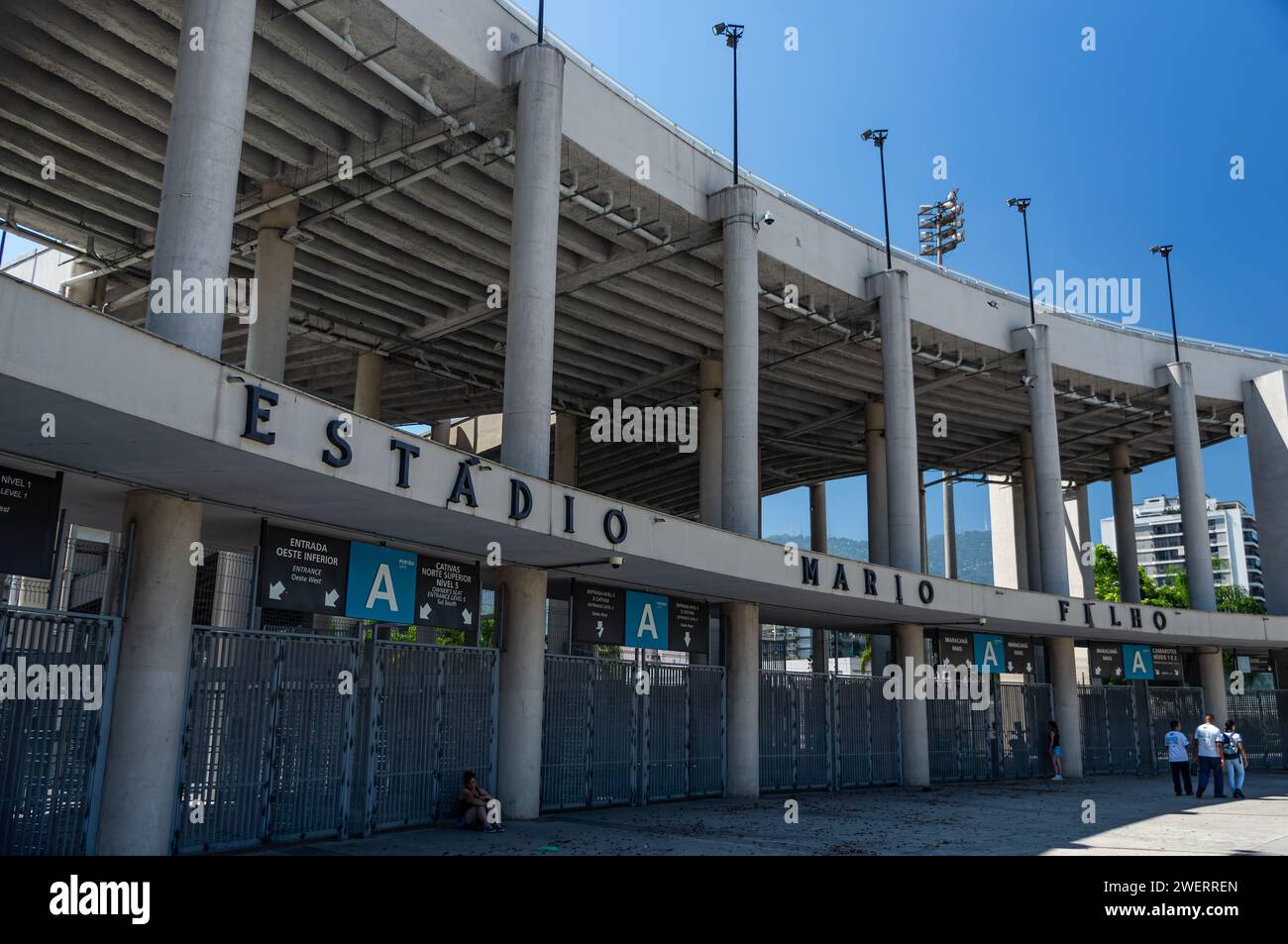 Close main entrance gate view of Mario Filho stadium (AKA Maracana ...