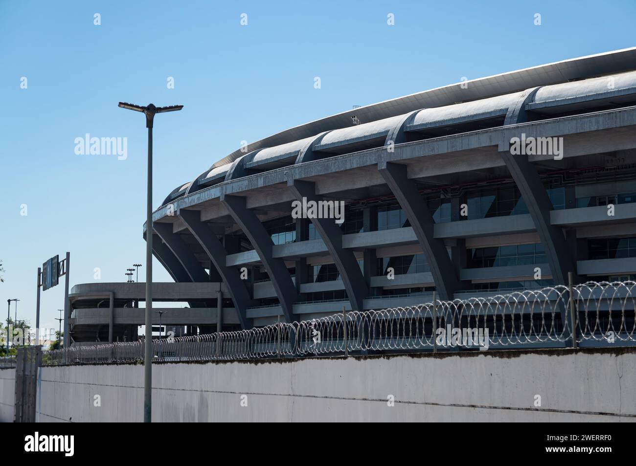 Partial north side view of Maracana stadium, close to Gate 2 access ...
